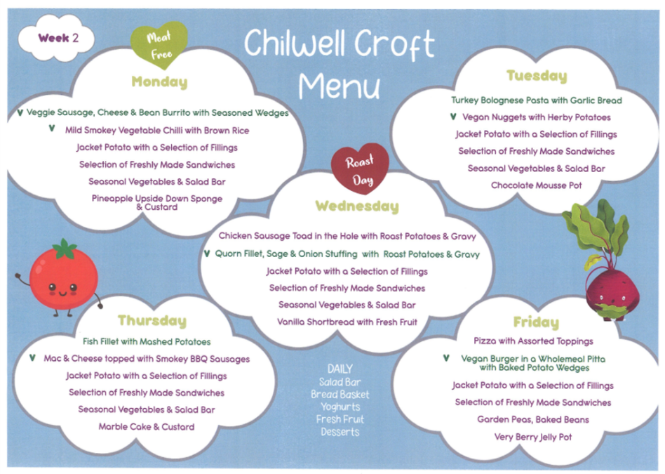 School Menu | Chilwell Croft Academy