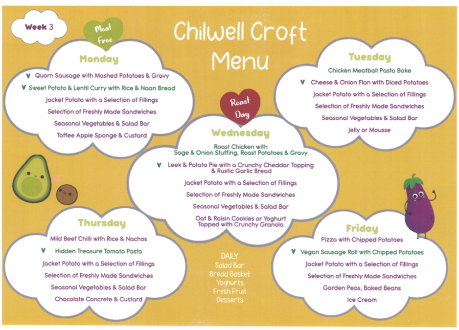 School Menu | Chilwell Croft Academy